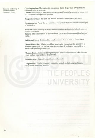 Marine Ecosystem detailed explaination geo | PDF