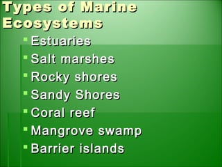 Marine ecosystems | PPT