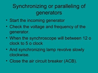 Marine engineering paralleling of generators | PPT