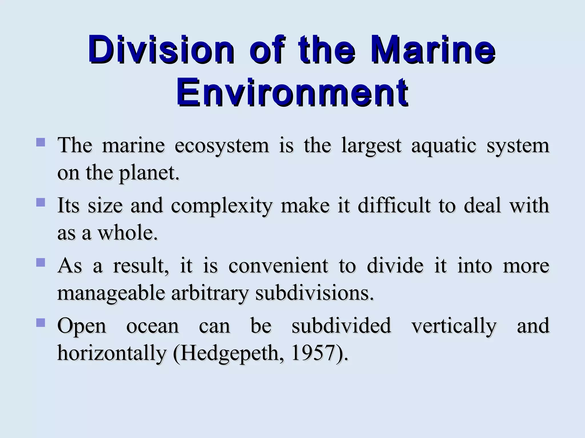 Marine environment 08.01.2019