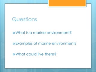 Marine environments | PPTX