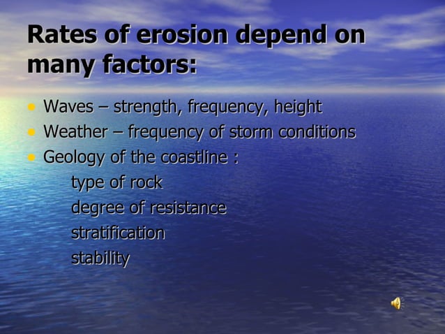Marine Erosion Process And Erosional Landforms | PPT | Geology | Science