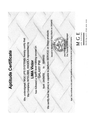 Marine fare certificate mr. victor lima | PDF