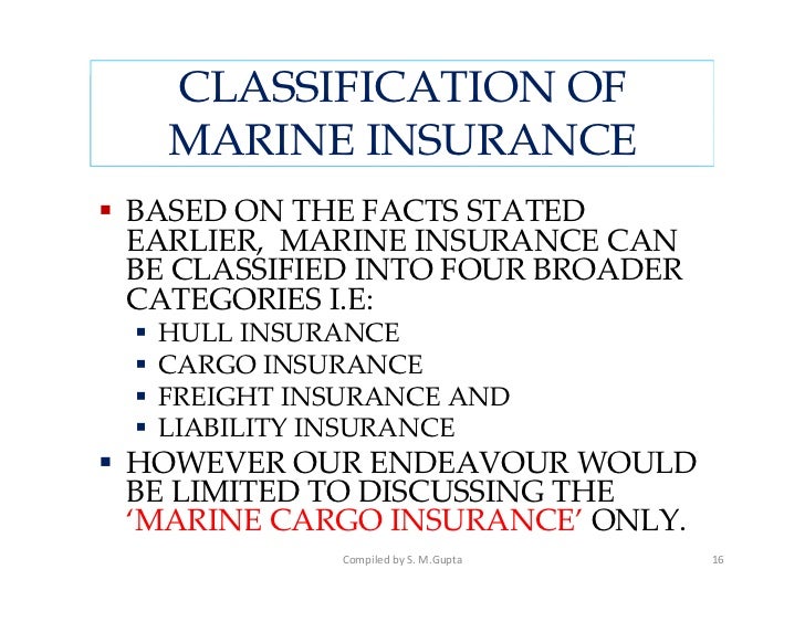 Basics Of Marine Insurance Basics Of Marine Insurance