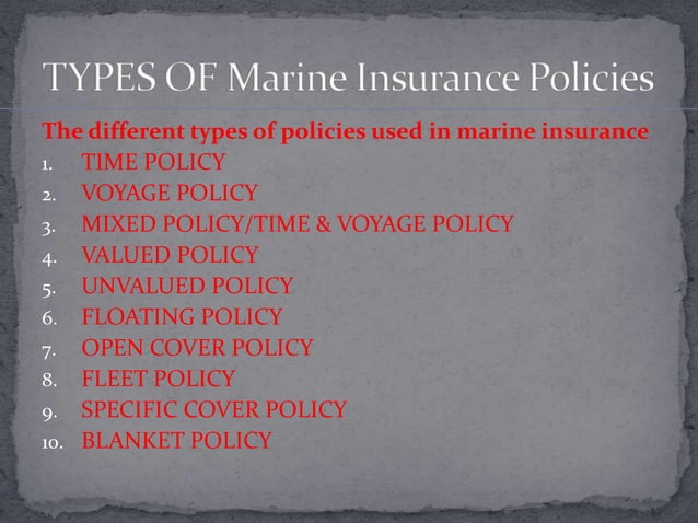 Marine insurance contract | PPT