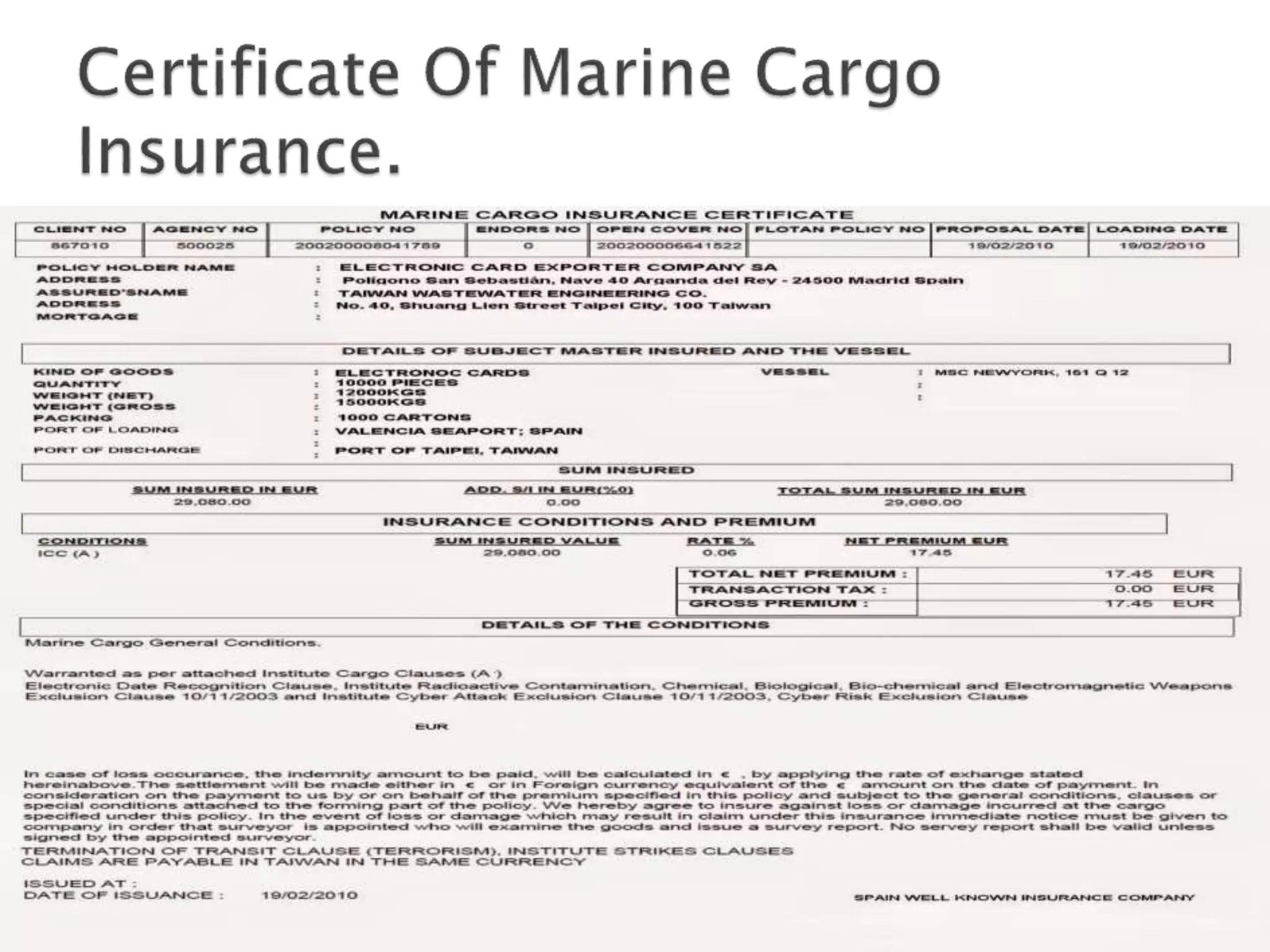 Marine insurance ppt | PPTX