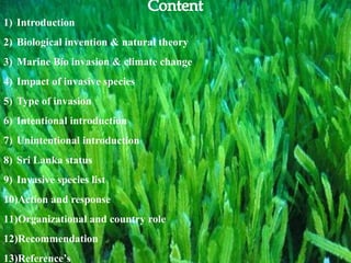 Marine bio invasion | PPTX