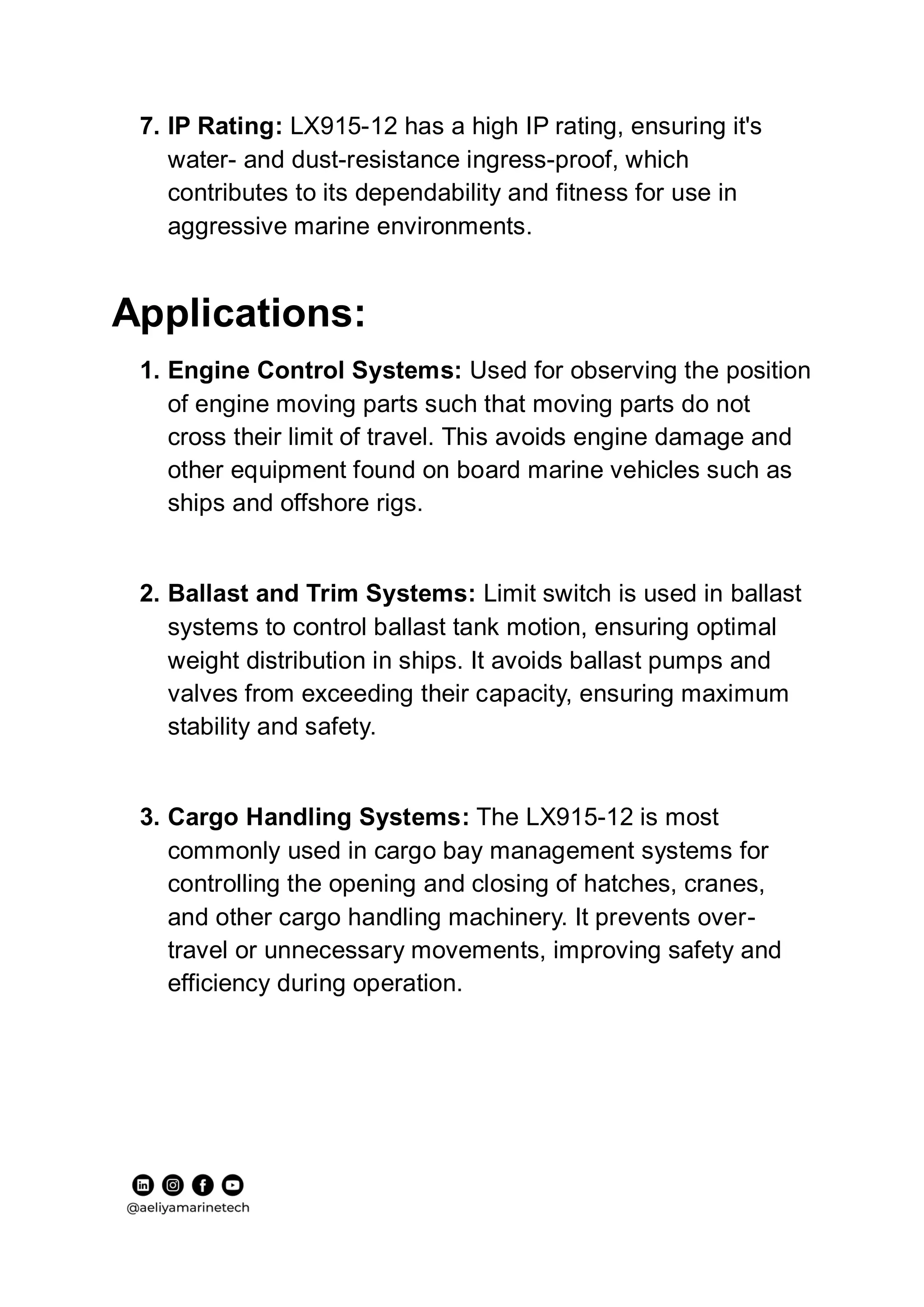 Marine Limit Switch LX915-12: Specifications and Application Guide | PDF
