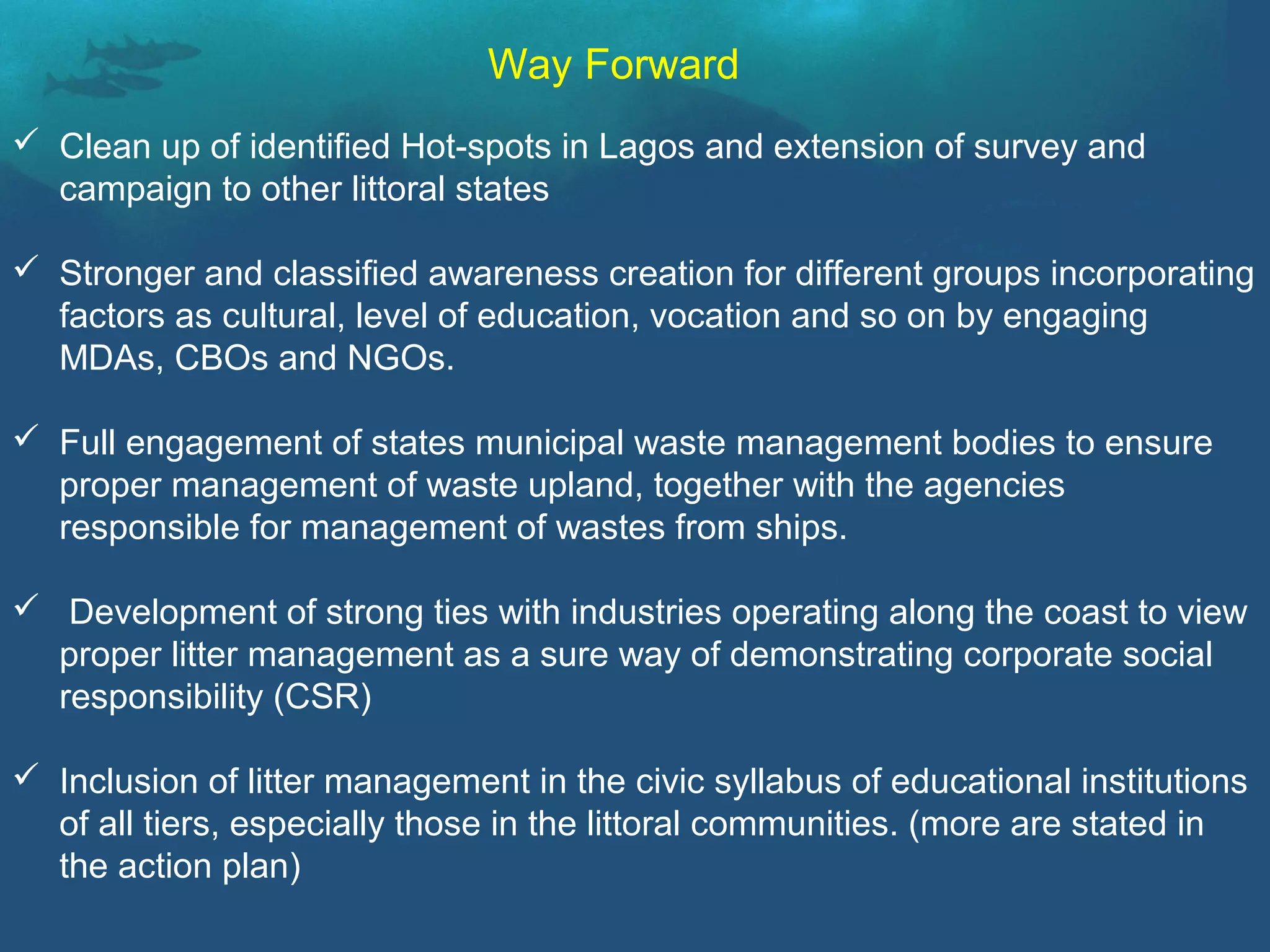 Marine Litter Management in Nigeria | PPT
