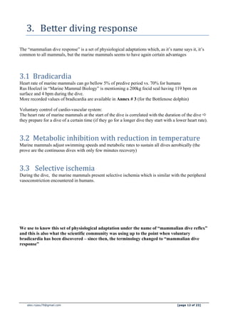 Marine mammals: physiological adaptations to freediving | PDF