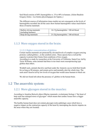 Marine mammals: physiological adaptations to freediving | PDF