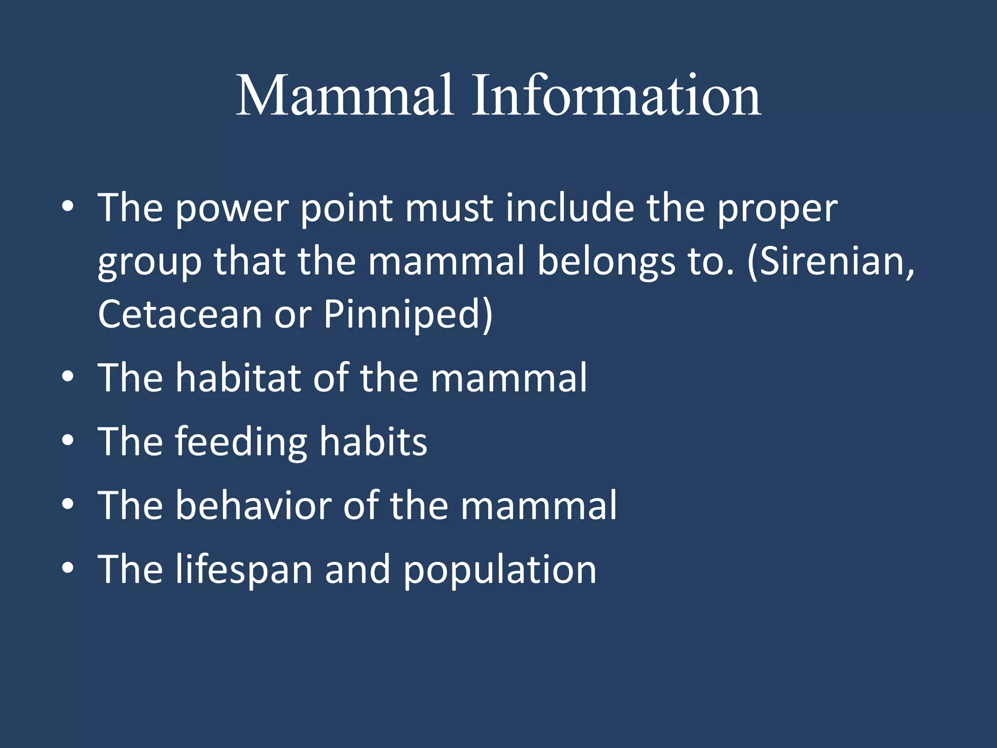 Marine Mammals Project | PPT