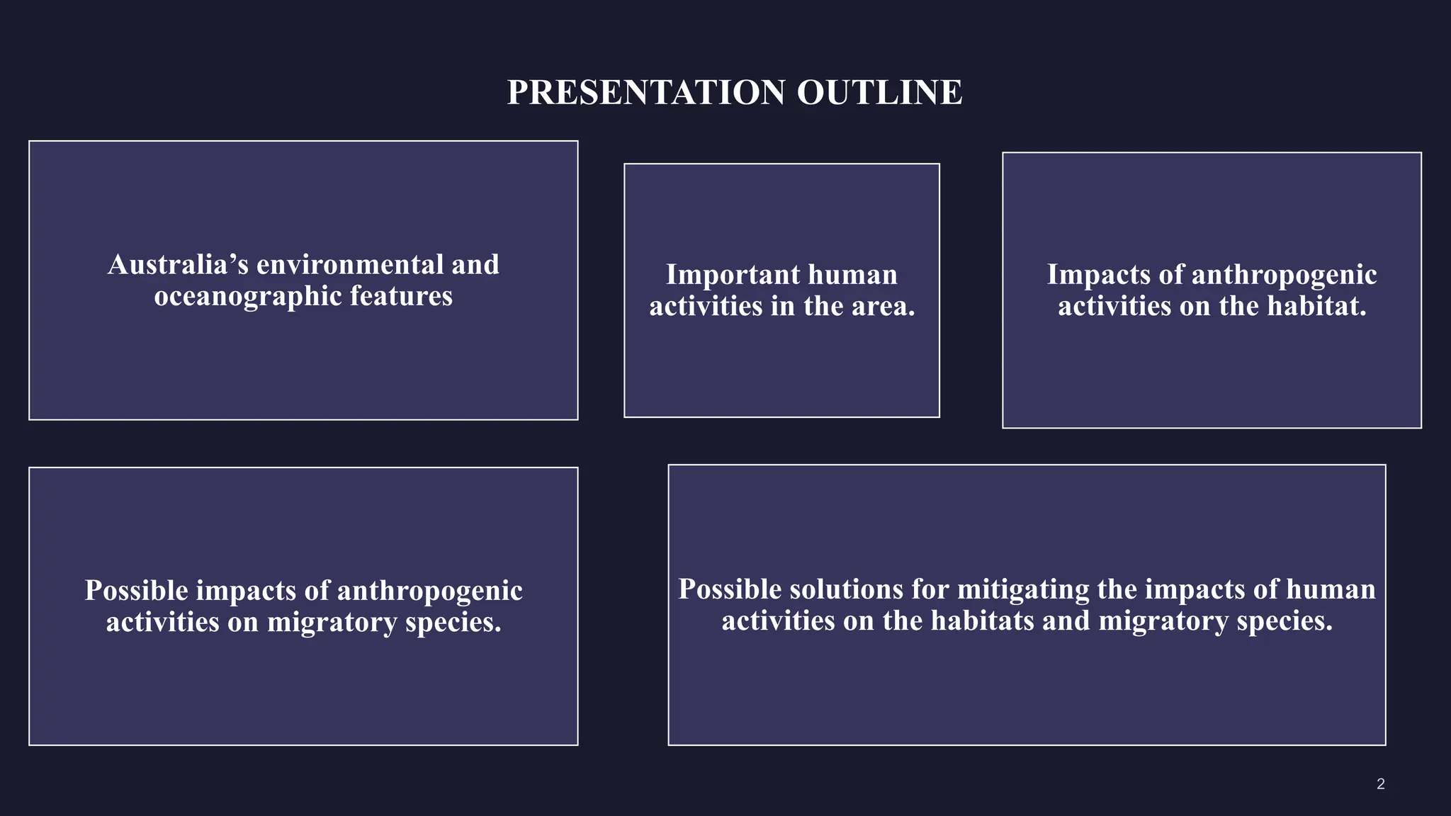 The impact of human activities on the habitat and mobile marine species ...