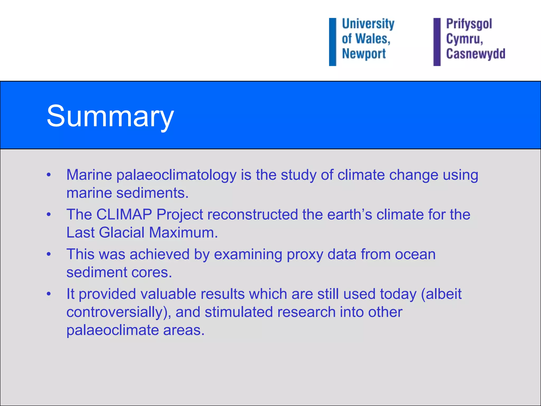 Marine palaeoclimatology | PPTX