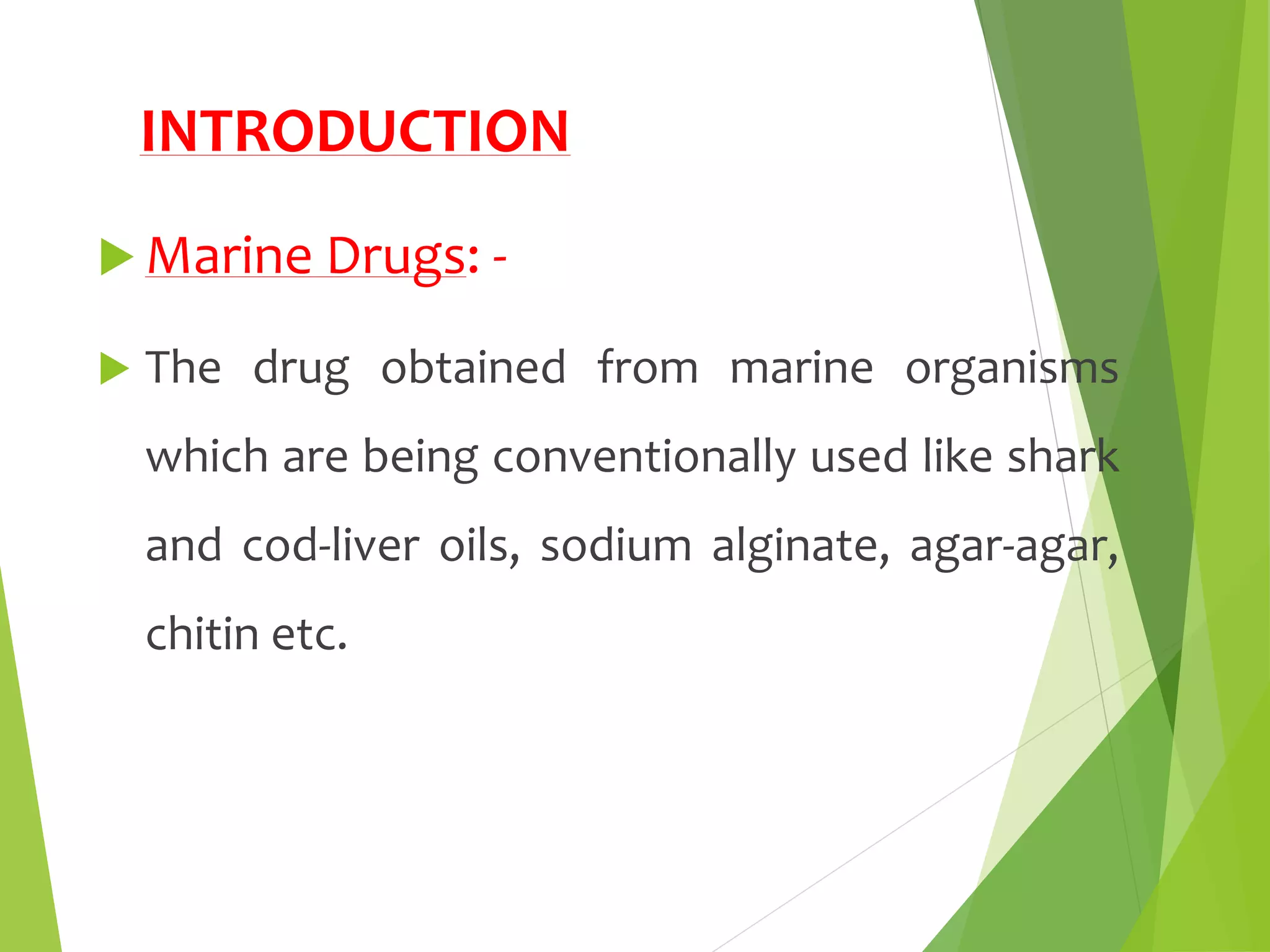 Marine pharmacognosy - Definition, classification , drugs | PPTX