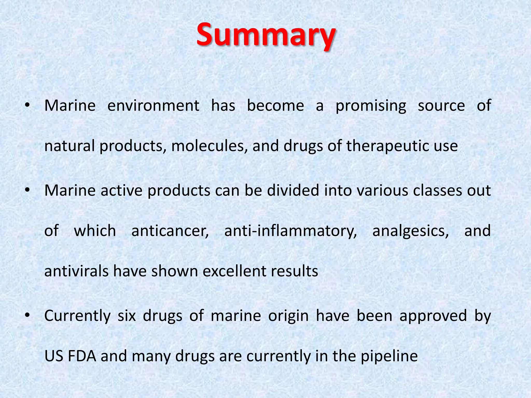 Marine pharmacology | PPTX