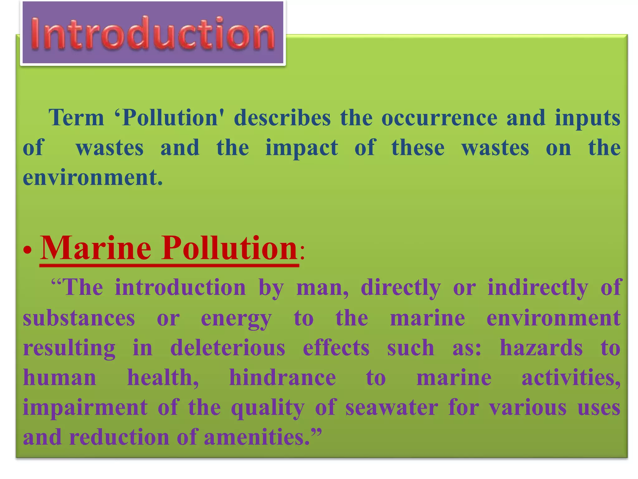 Marine pollution | PPTX