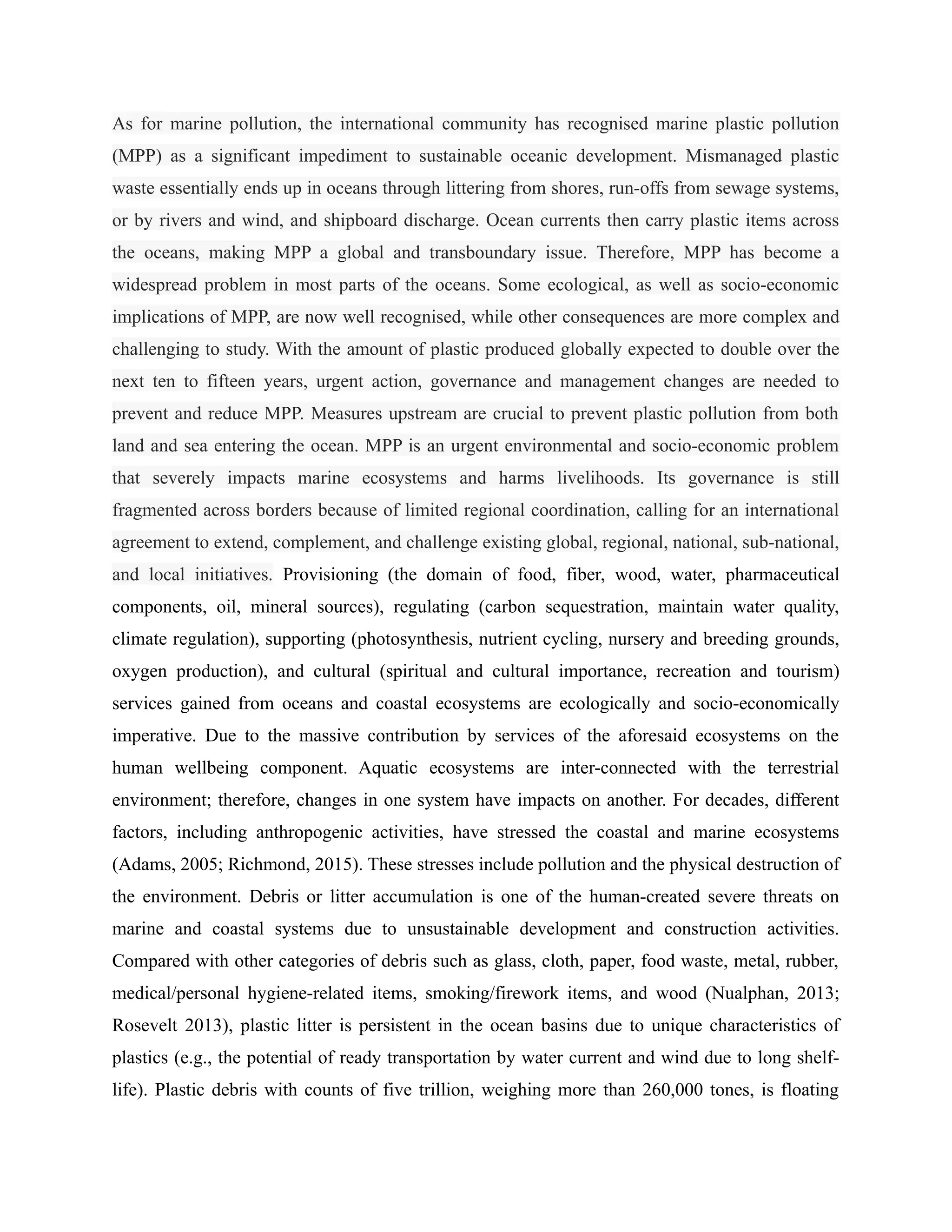 Marine pollution document university assignment | DOCX