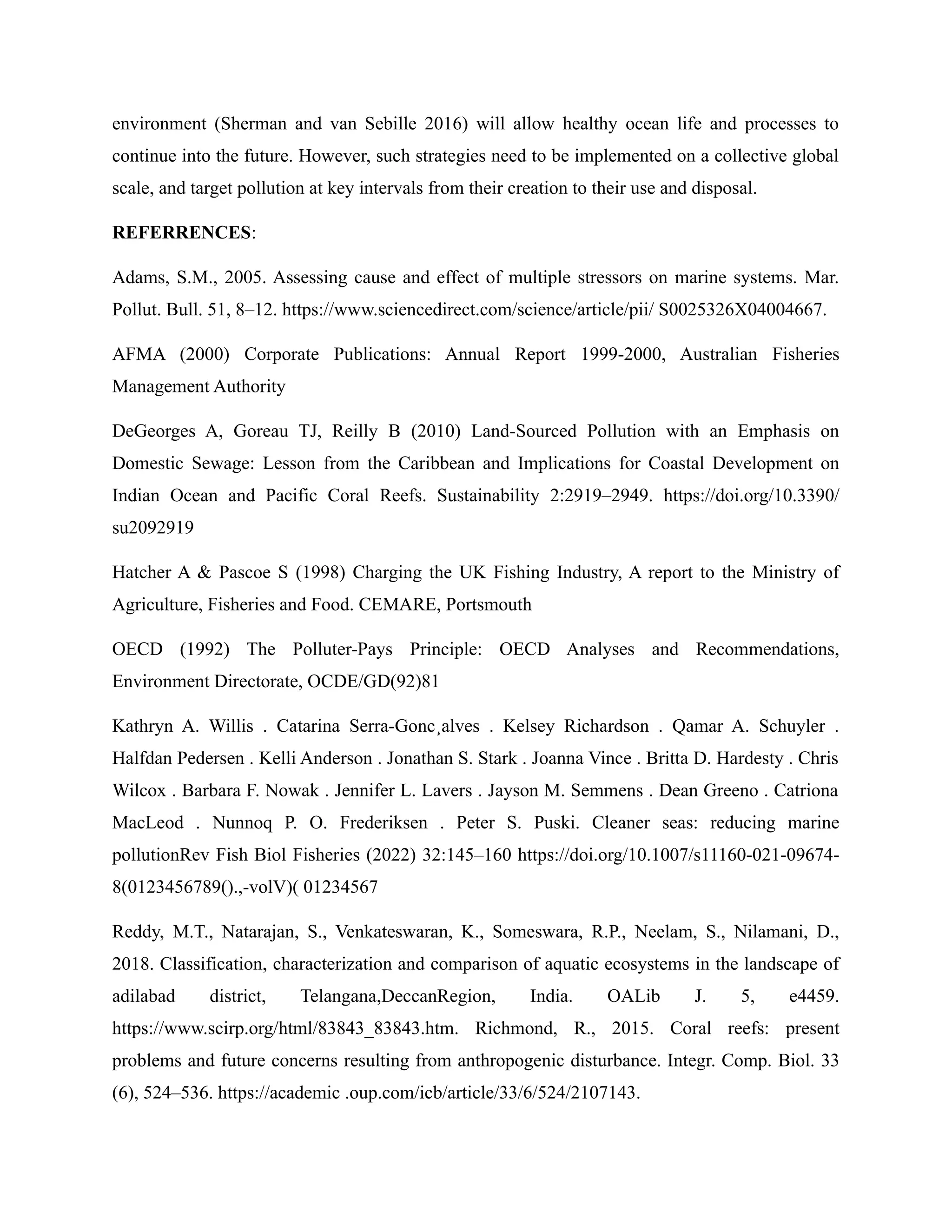 Marine pollution document university assignment | DOCX