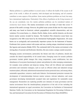 Marine pollution document university assignment | DOCX