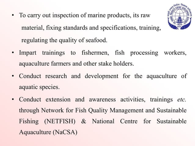 Marine Products Export Development Authority (MPEDA) | PPTX ...