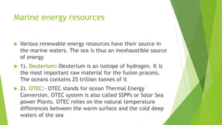 Marine resoues ppt | PPTX