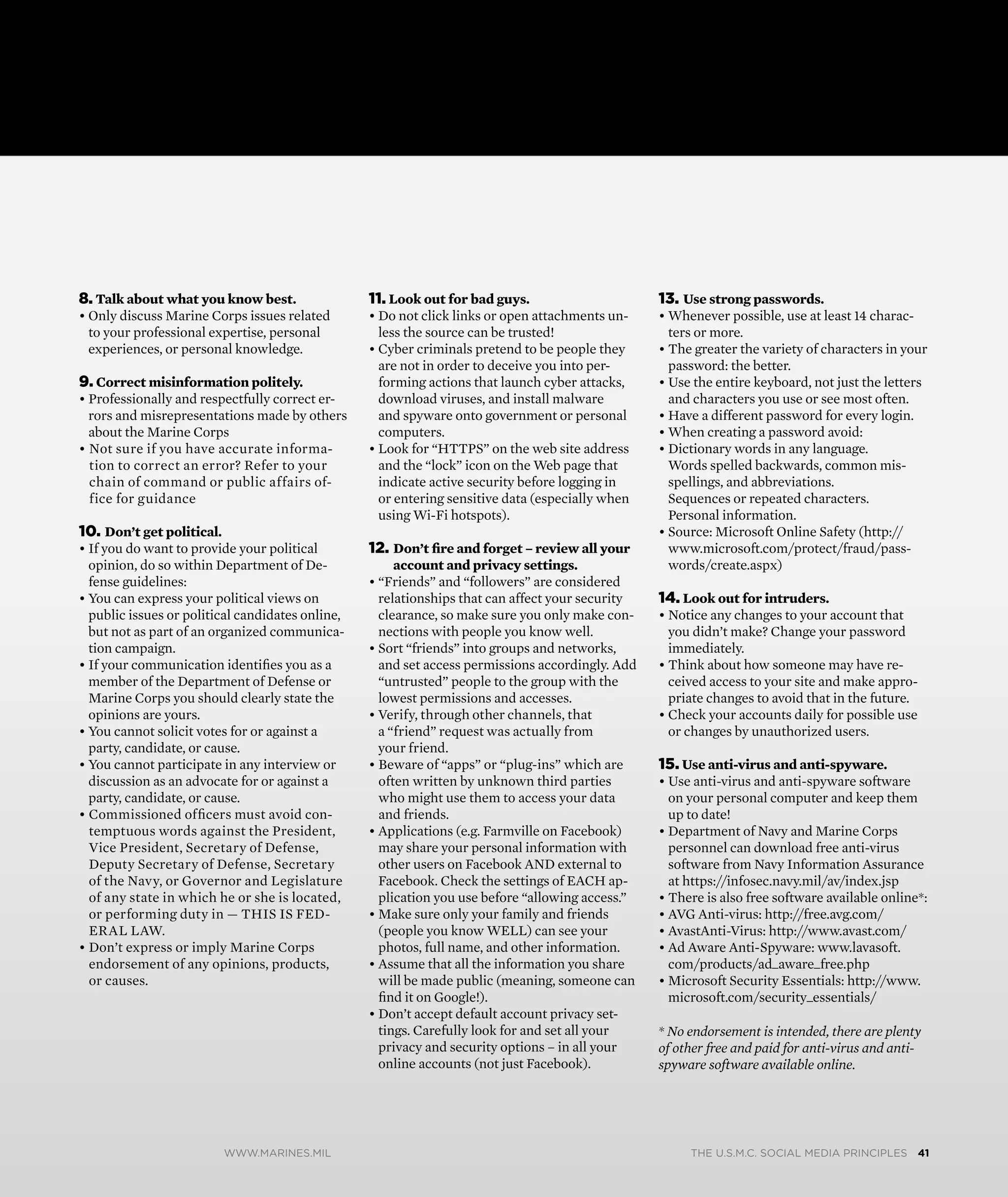U.S. Marine Corps Social Media Handbook | PDF