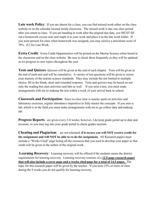 Marine science syllabus | PDF