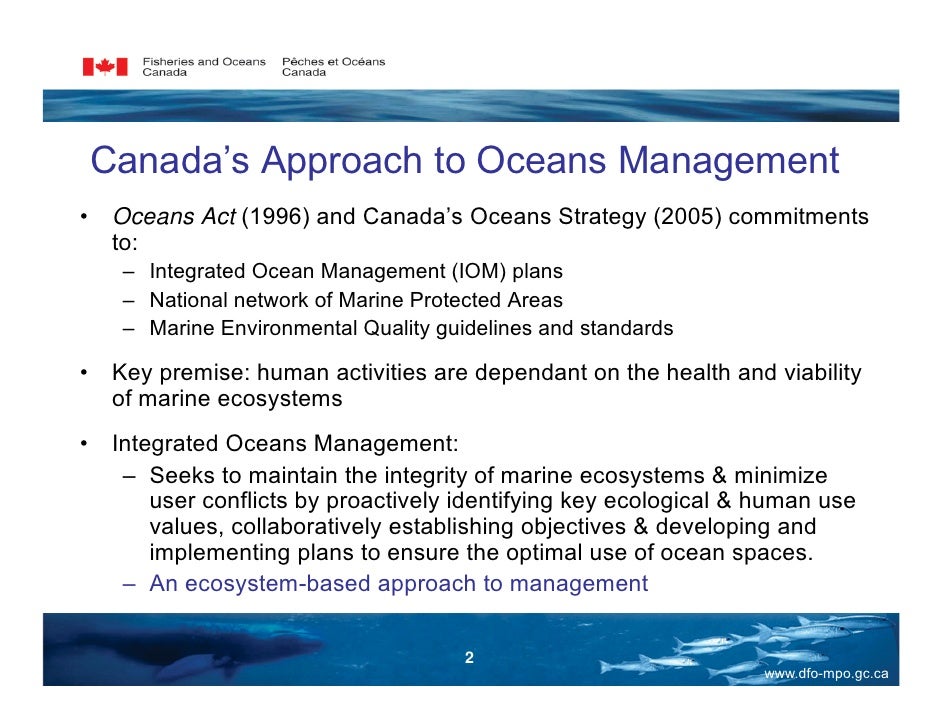 Marine Spatial Planning Decision Support Tools Development in Canada Marine Spatial Planning Decision Support Tools Development in Canada