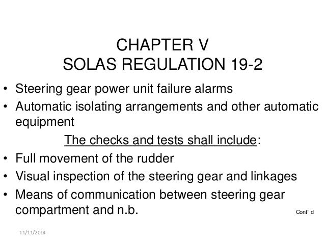Marine Steering Gear and SOLAS Requirements