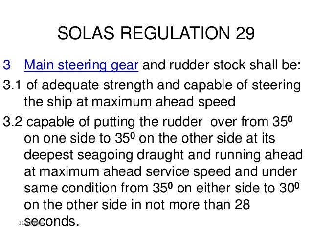 Marine Steering Gear and SOLAS Requirements