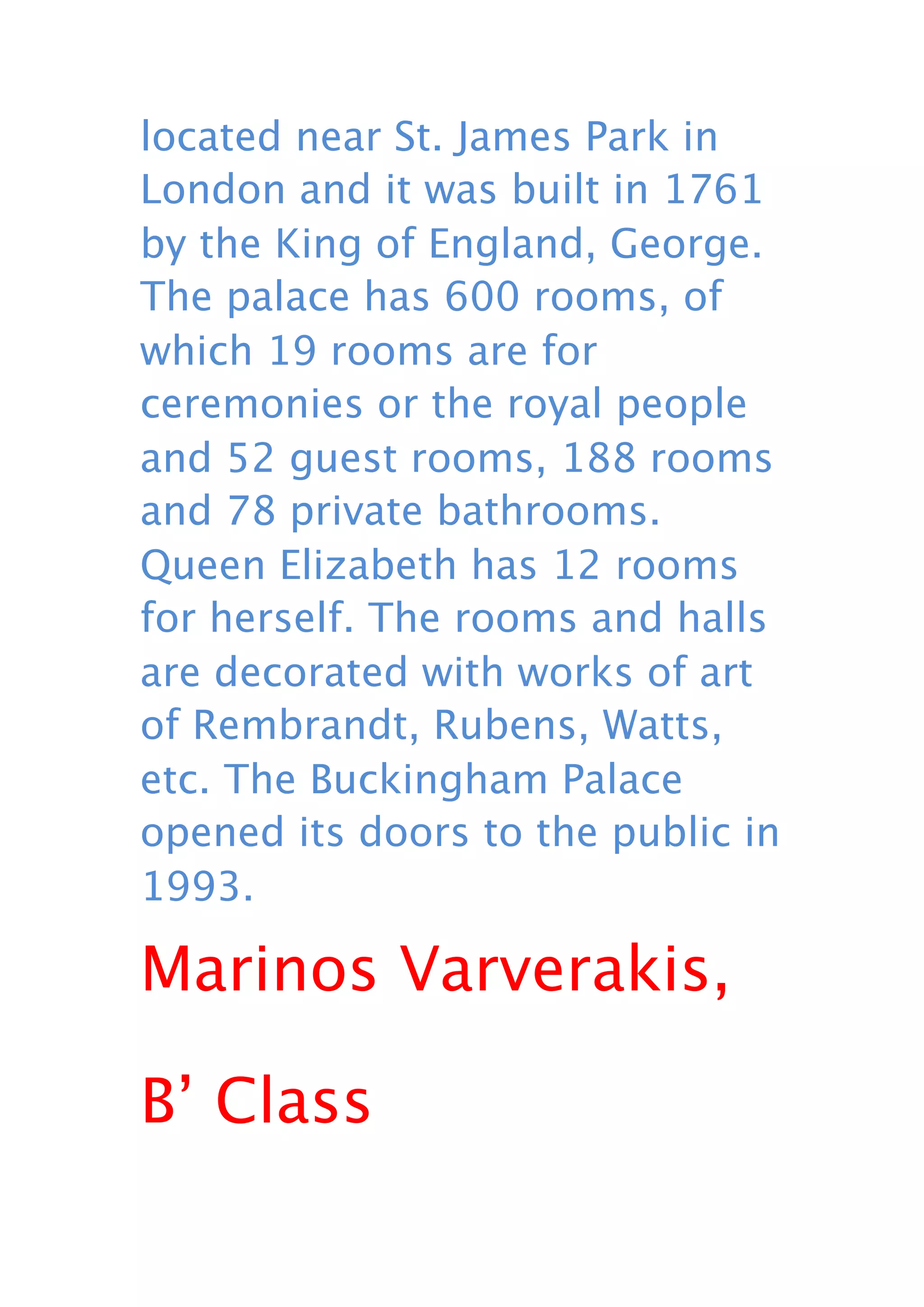 Marinos' project about London | PDF