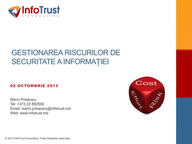 GESTIONAREA RISCURILOR DE SECURITATE A INFORMAȚIEI | PPT