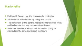 Marionette Powerpoint used for creative disciplines | PPT