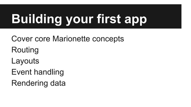 Marionette: Building your first app | PDF