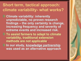 Knowledge partnership: an extension approach in climate change ...