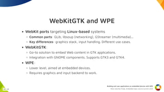 Building End-user Applications on Embedded Devices with WPE | PPT
