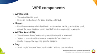 Building End-user Applications on Embedded Devices with WPE | PPT