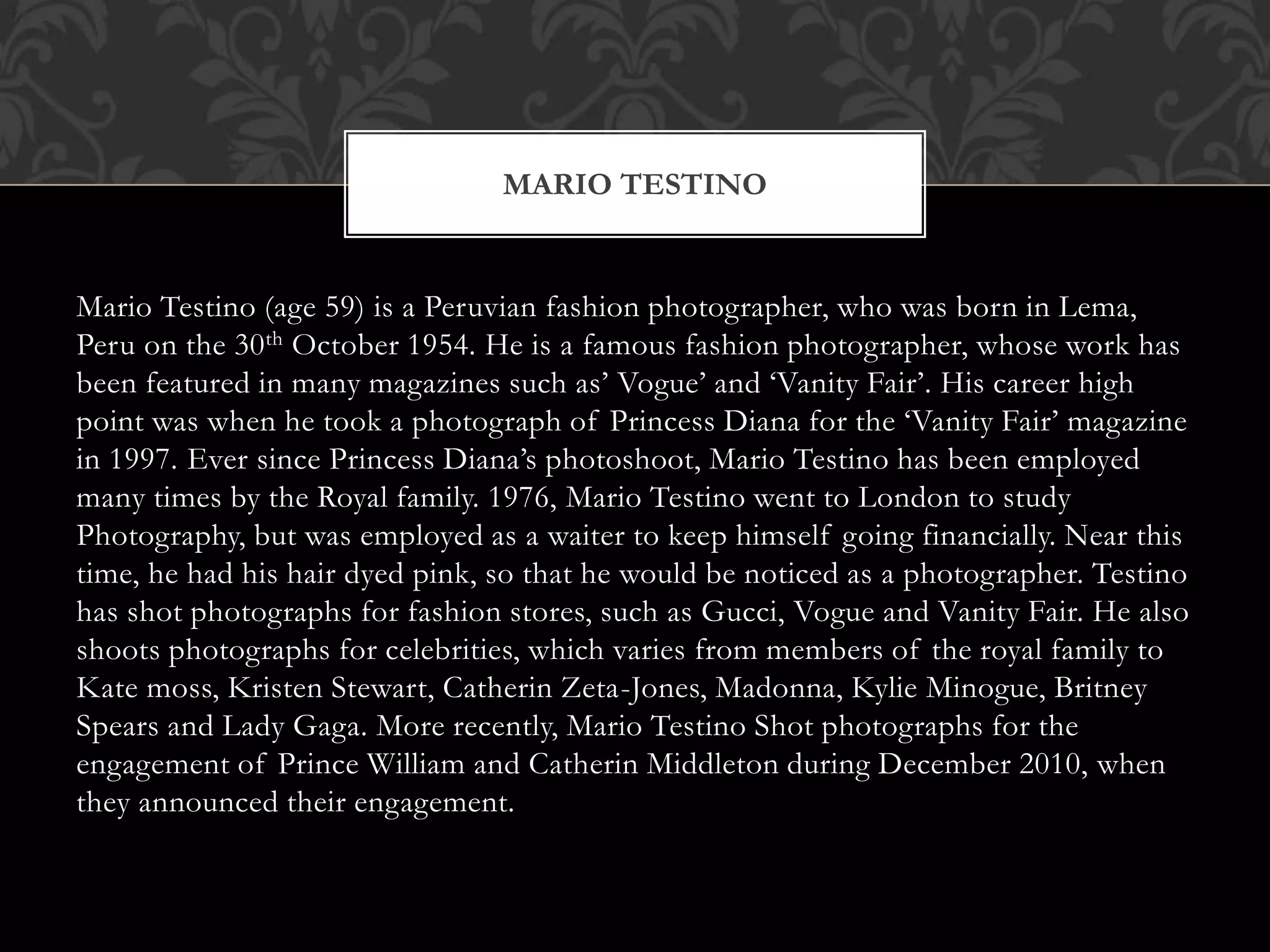 Mario testino 2 | PPTX