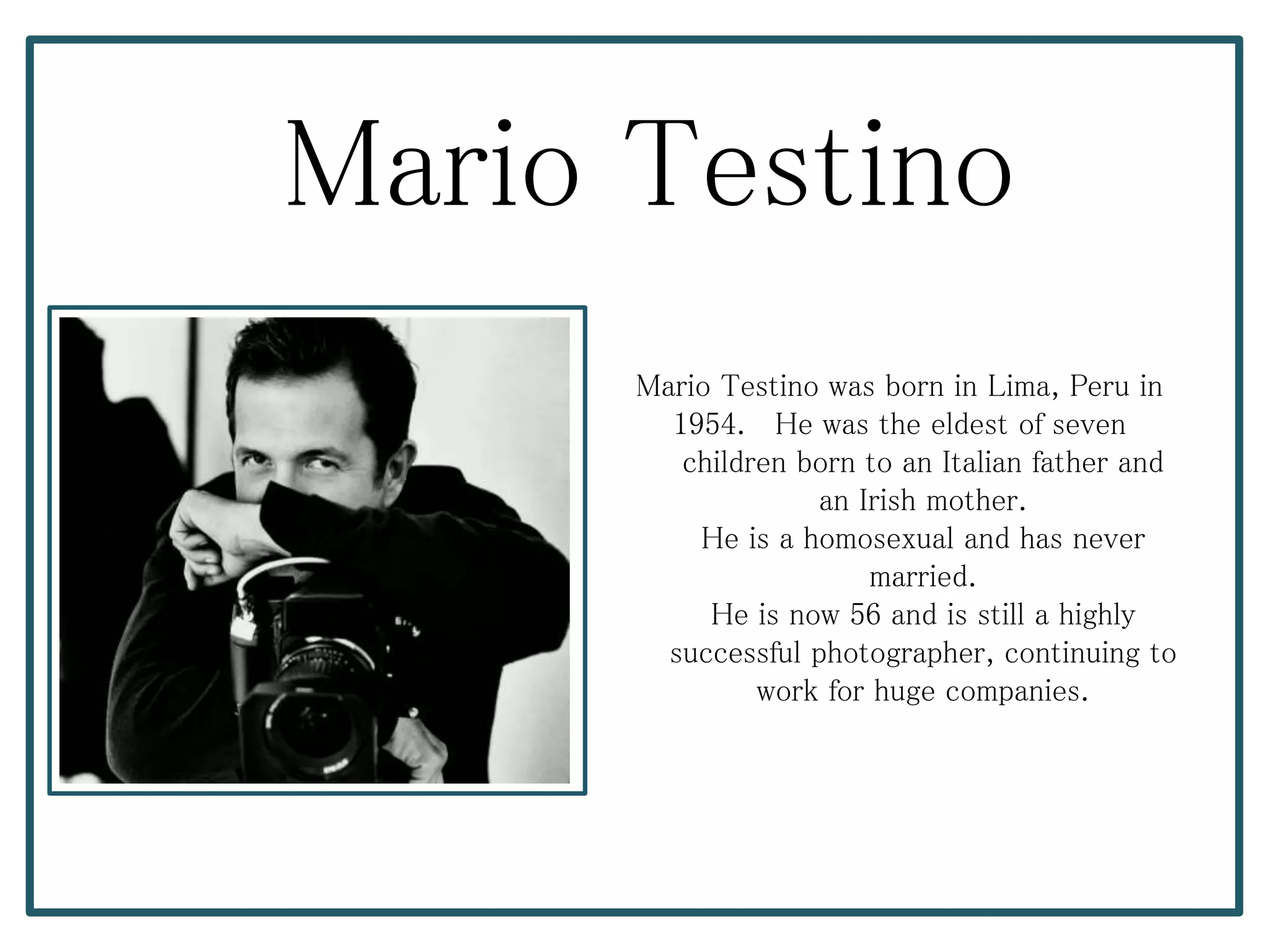 Photography: Mario testino | PPTX