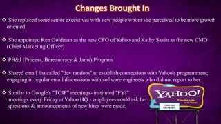Marissa mayer & culture change at yahoo | PPTX