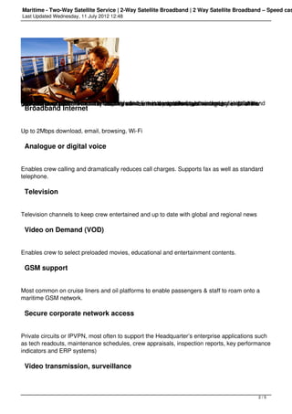 Two-Way Satellite Service | PDF