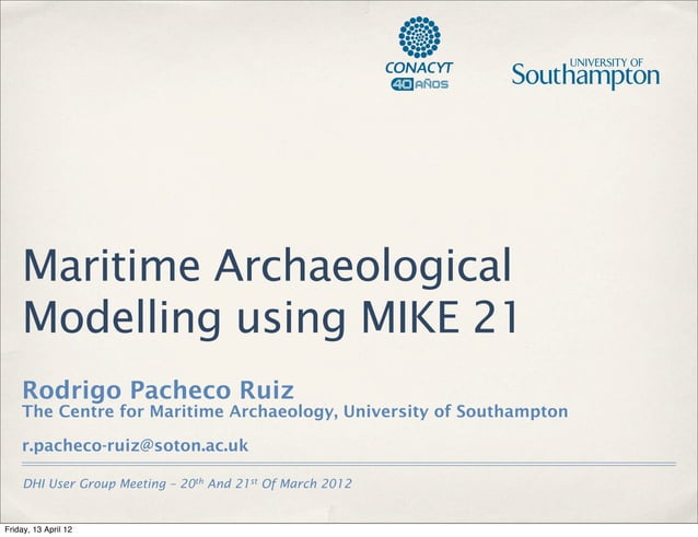 Maritime Archaeological Modelling using MIKE 21 | PPT