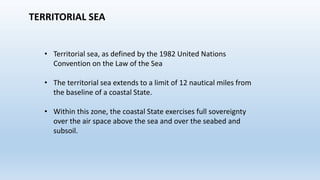 maritime boundaries law of the sea (marine spaces landward of the ...