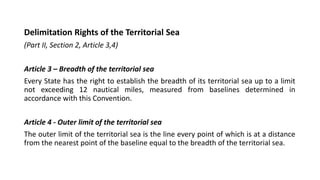 maritime boundaries law of the sea (marine spaces landward of the ...