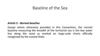 maritime boundaries law of the sea (marine spaces landward of the ...