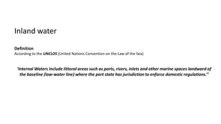 maritime boundaries law of the sea (marine spaces landward of the ...