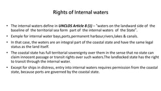 maritime boundaries law of the sea (marine spaces landward of the ...