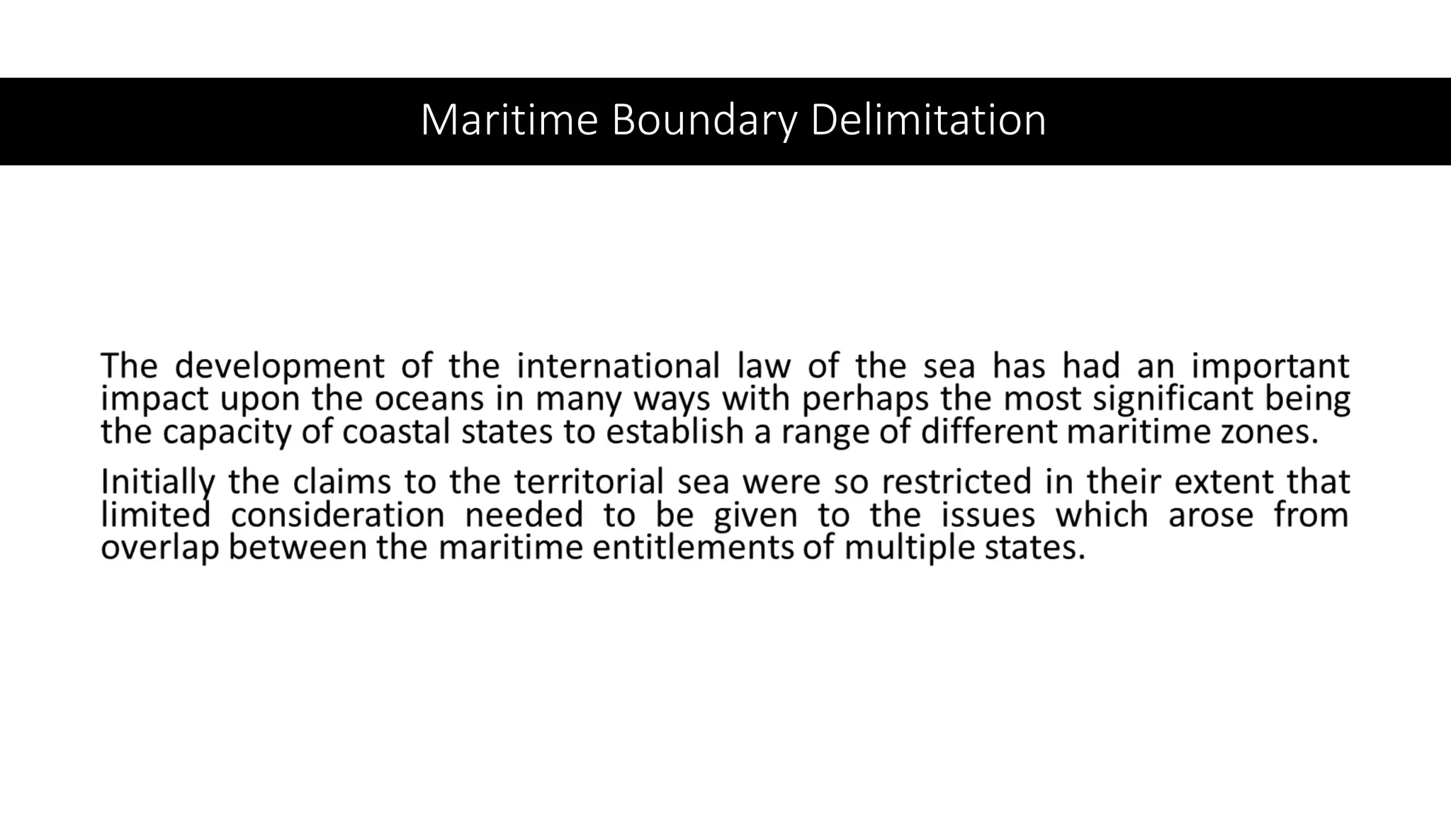 Maritime Boundary Delimitation law of the Sea | PPTX