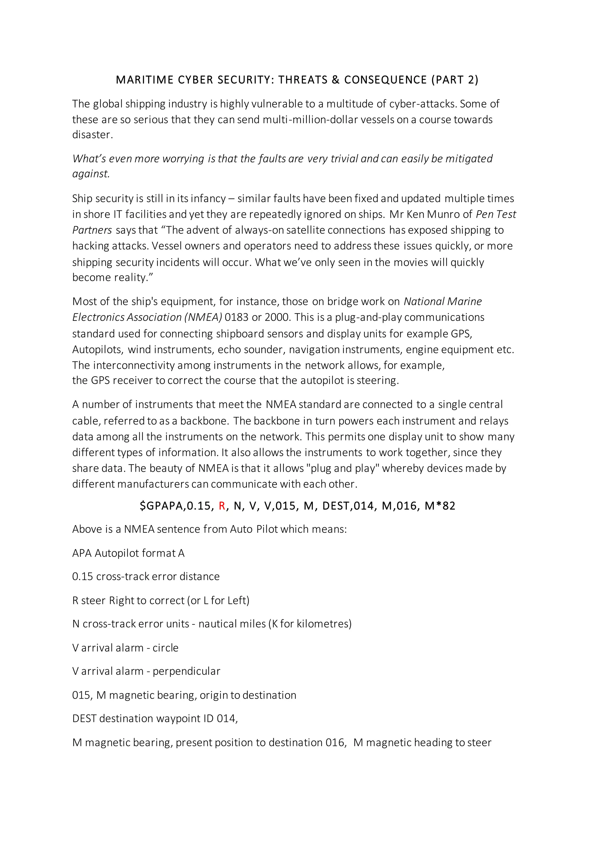Maritime cyber security threats & consequence part 2 | PDF Maritime cyber security threats & consequence part 2 | PDF
